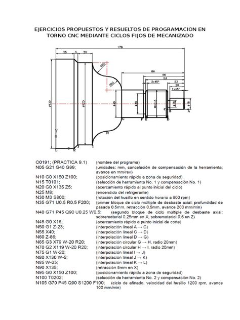 Ejercicios De Programacion En Torno Cnc
