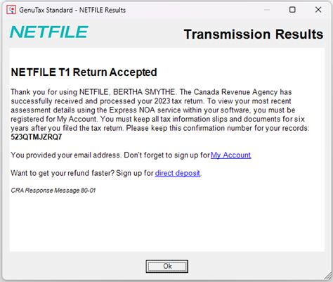 Using NETFILE To Send Your Tax Return Program Help GenuTax Standard