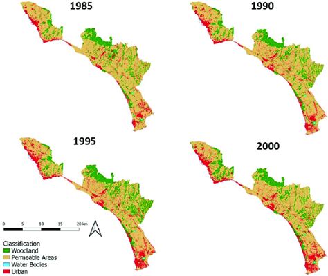 Land Cover Classification By RF Algorithm Years 1985 1990 1995 And