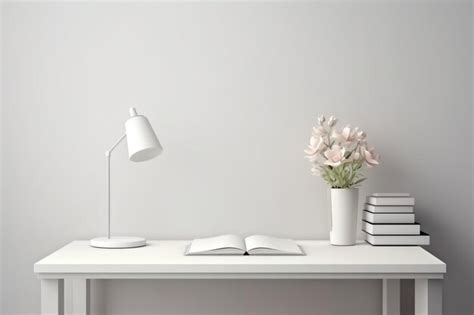 Premium Photo White Table Desk Mockup Isolated On Light Gray 3d Rendering