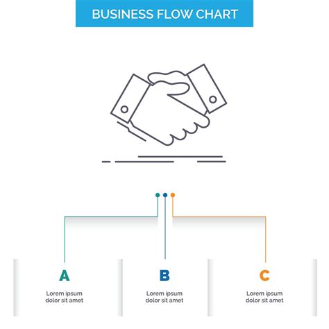 Handshake Hand Shake Shaking Hand Agreement Business Business Flow Chart Design With 3 Steps