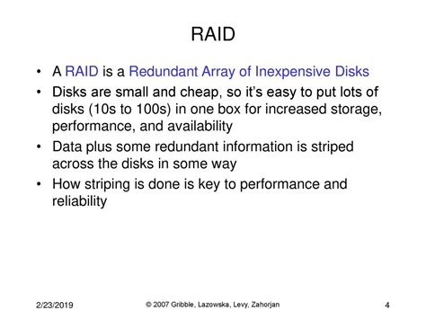 cse 451 operating systems winter 2007 module 18 redundant arrays of