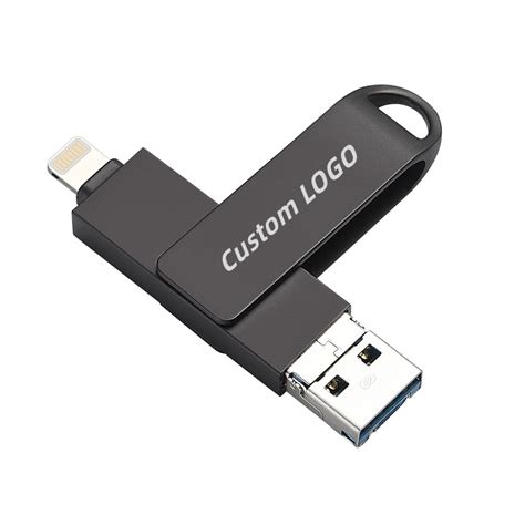 Free Custom Logo 3 In 1 Rotary Metal Otg Flash Drive Iphone Android