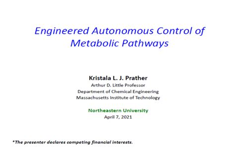 Engineered Autonomous Control Of Metabolic Pathways Aiche