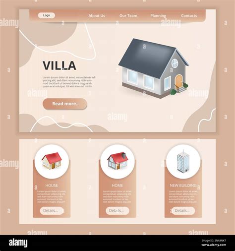 Villa Flat Landing Page Website Template House Home New Building