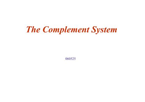 The Complement System Pdf