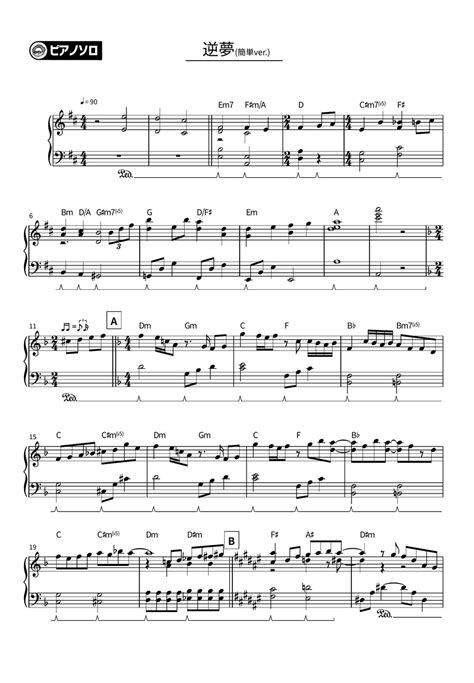 King Gnu 逆夢 Sakayume Beginner 악보 By Theta Piano