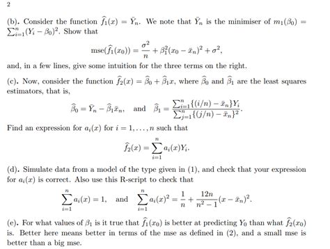 Exercise 1 Let Y1 … Yn Be Data From The Model