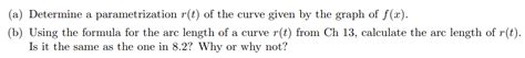 a determine a parametrization r t of the curve