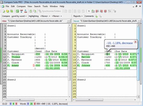 Compare Excelfiles Compare Suite