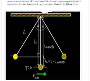 Answered A Simple Pendulum Has A Length Of 0 993 M And A Mass Of 10 2