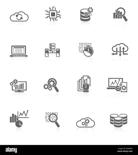 Database Analytics Icons Black Stock Vector Image And Art Alamy