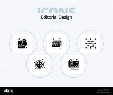 Editorial Design Glyph Icon Pack 5 Icon Design Duplicate Content Image Photos Design Stock