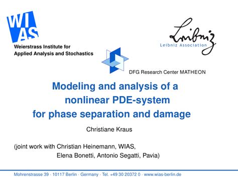 [ppt] Modeling And Analysis Of A Nonlinear Pde System For Phase