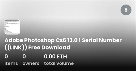 Adobe Photoshop Cs6 13 0 1 Serial Number Link Free Download
