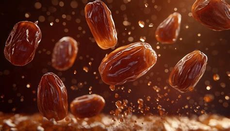 Dates Falling Down Product Photography Premium Ai Generated Image