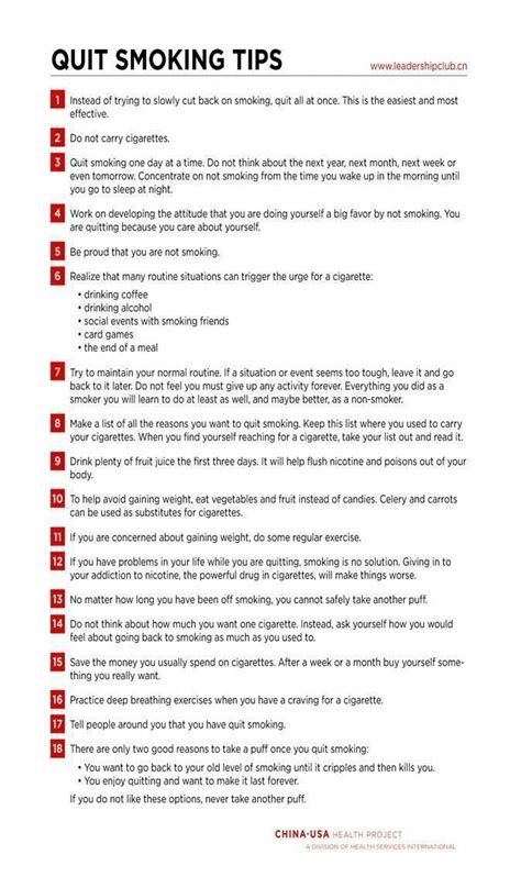 Printable Quit Smoking Plan