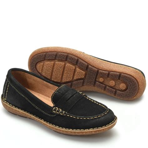 Born Womens Nerina Slip Ons And Lace Ups Black Nubuck Black