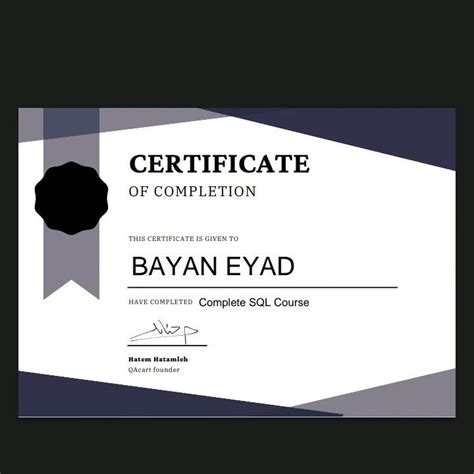 completed sql course from qacart bayan eyad🇵🇸 posted on the topic