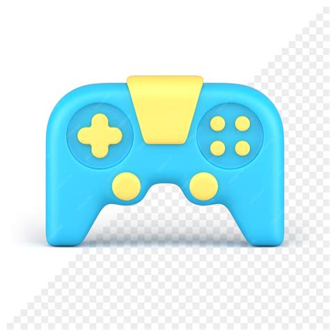 Icône 3d Réaliste Illustration De Manette De Jeu Vidéo Bleu Jaune