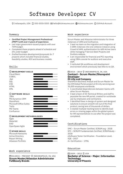 software developer cv qishpbfogh