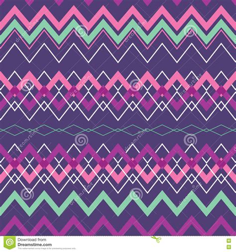 Tribal Boho Seamless Pattern With Rhombus Stock Vector Illustration