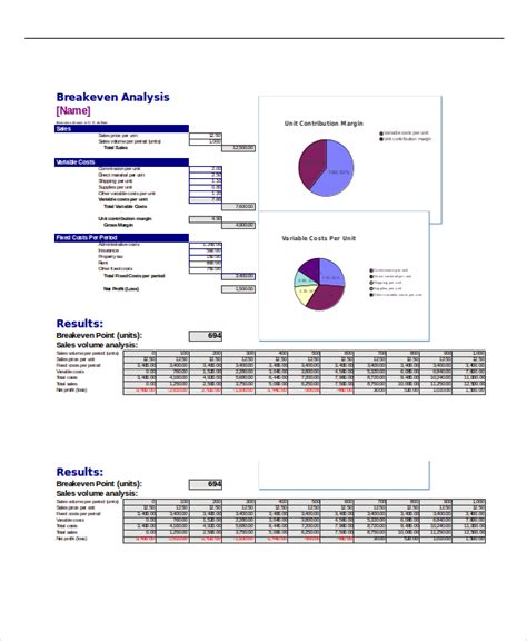 Break Even Analysis 10 Free Excel Psd Documents Download