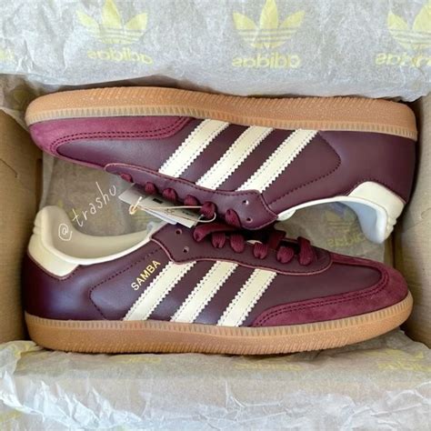 Adidas Sambas Burgundy In 2024 Fashion Shoes Swag Shoes Addidas Shoes