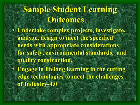 Developing Program Educational Objectives And C Os Ppt