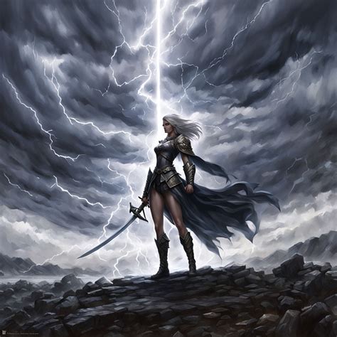 Muscular Female Crusader Grips Legendary Greatsword By Dillon Franco Playground