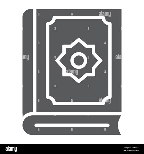 Quran Glyph Icon Islam And Book Koran Sign Vector Graphics A Solid