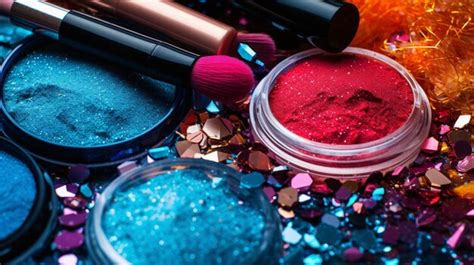 Premium Photo Assorted Makeup Products Macro
