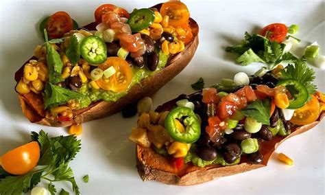 Loaded Sweet Potatoes Cathy S Vegan Kitchen Karinokada
