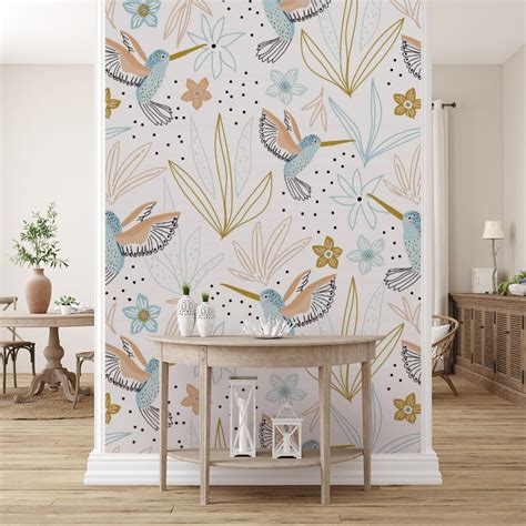 Flowers And Hummingbirds Wallpaper Custom Wallpapers By Wallvy