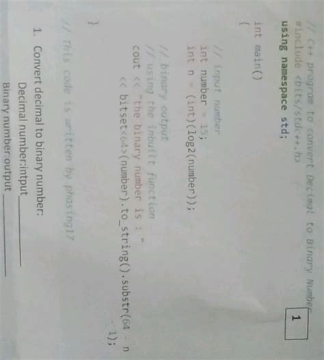 1 C Program To Convert Decimal To Binary StudyX