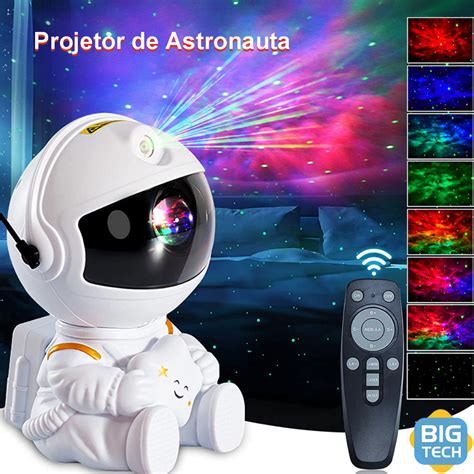 Mini Projetor De Luz Noturna Estrela De Astronauta Decoração Para