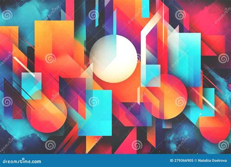 Abstract Geometric Design Of Geometric Shapes Vibrant Colors And