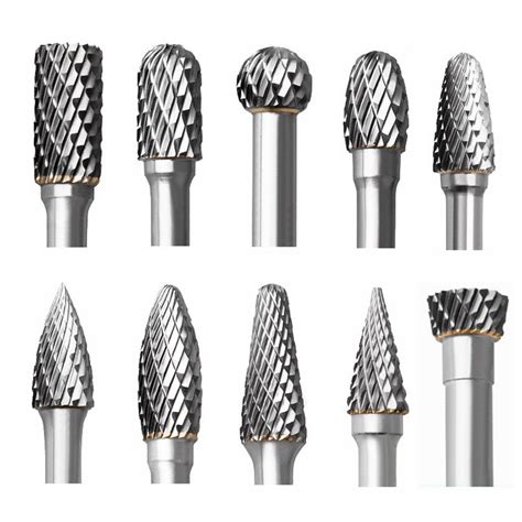 10pcs Carbide Rotary Burr Set With 1 8 Shank Double Cut Carving Bits