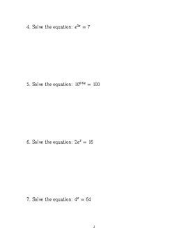 Mastering Exponential Equations 20 Practice Exercises With Answer Key