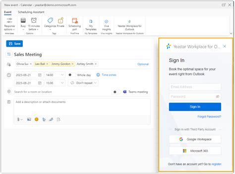 Use Yeastar Workplace For Outlook Add In