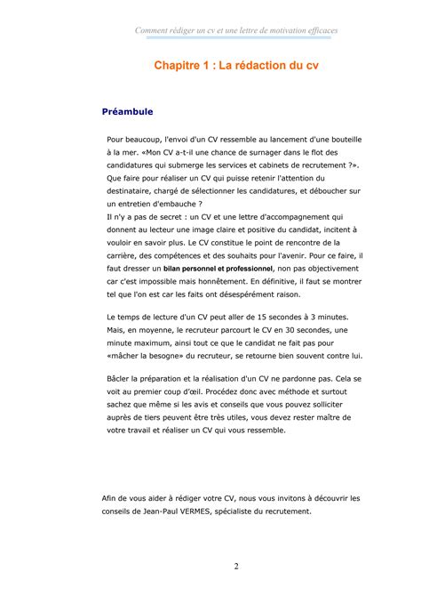 Solution Comment R Diger Un Cv Et Une Lettre De Motivation Efficaces Studypool