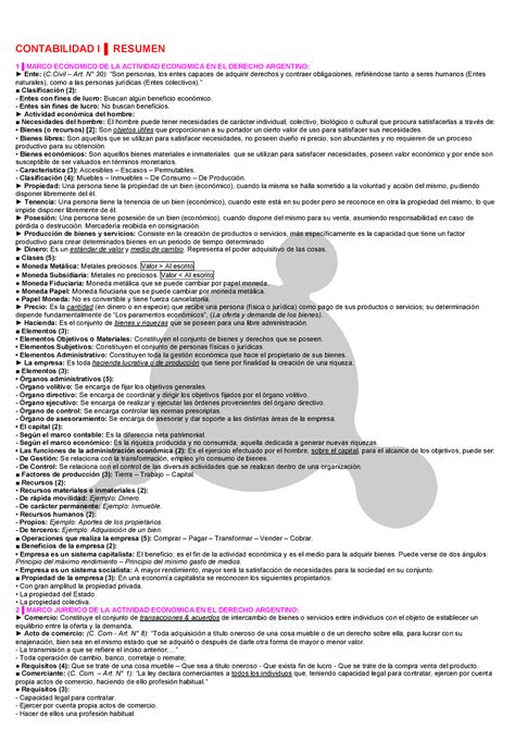 Resumen Contabilidad I Ta LO CONTABILIDAD RESUMEN MARCO