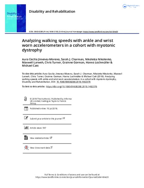 Pdf Analyzing Walking Speeds With Ankle And Wrist Worn Accelerometers In A Cohort With