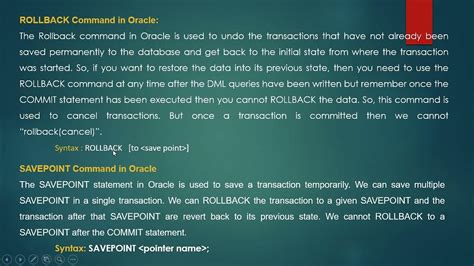 Tcl Commands In Oracle Sql Developer Youtube