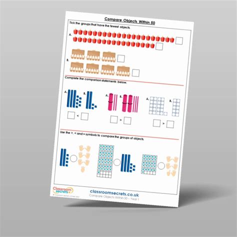 Year 1 Compare Objects Within 50 Main Activity Resource Classroom Secrets