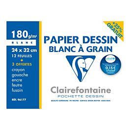 Clairefontaine pochette papier à dessin feuilles x G blanc Pas Cher Bureau