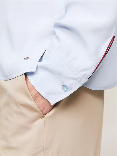 Relaxed Fit Bluse Aus Viskose Krepp Blau Tommy Hilfiger