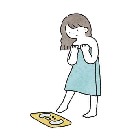 体重計に乗る人のイラスト 暮らしのイラスト