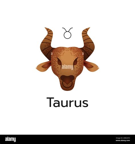 Taurus Zodiac Sign Logo Icon Isolated Horoscope Symbol On White