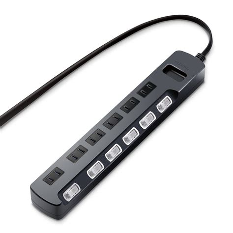 1 エレコム 電源タップ 雷ガード 個別スイッチ ほこりシャッター付 6個口 25m ブラック T K6a 2625bk 5つ星のうち 4